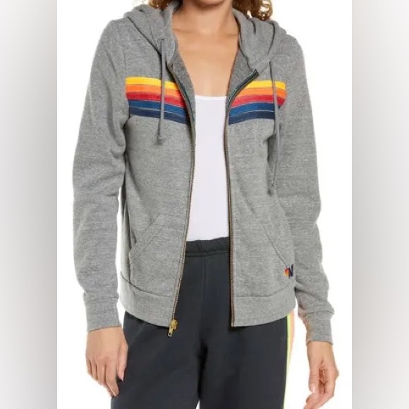 Aviator Nation | Sweaters | Aviator Nation 5 Stripe Zip Hoodie | Poshmark